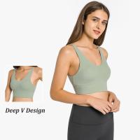 China Active Stretch Womens Sports Bra Padded Fitness Top Cross Back Sexy Yoga Bra for sale