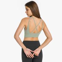 China Active Stretch Womens Sports Bra Padded Fitness Top Cross Back Sexy Yoga Bra for sale