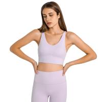 China Active Stretch Womens Sports Bra Padded Fitness Top Cross Back Sexy Yoga Bra for sale