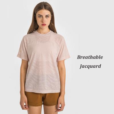 China XXL Women'S Short Sleeve Dry Fit Moisture Wicking Athletic Round Neck Tee for sale