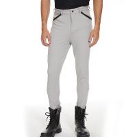 China Gray XL Men Equestrian Leggings Polyester Knee Silicone Horse Riding Breeches Pocket for sale