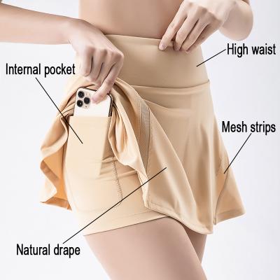 China 75% Nylon Womens Golf Clothes Outdoor Ladies Polyester Cool Feeling Tennis Skirts for sale