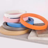 China 0.6mm 1 Mm Wood Grain PVC White Colored Furniture Edge Banding for sale