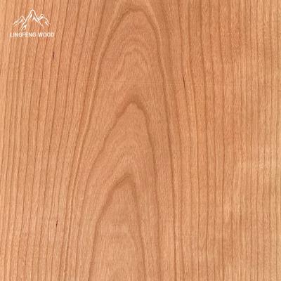 China Wallcovering Cherry Wood Veneer Crown Cut 0.45mm for sale