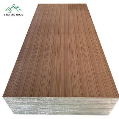 China 18mm Teak Veneered MRMDF Panel with 1220*2440mm Dimension for High-End Furniture for sale