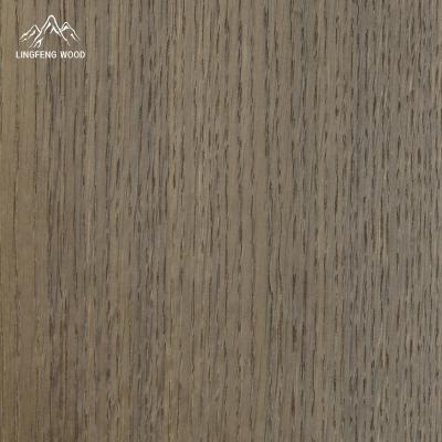 China Smoked American Oak Veneer Quarter Cut 0.45mm Treatment Smoked Width 130-350mm for sale