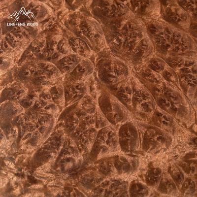 China 0.45mm Red Camphor Burl Veneer Sliced For Grade Craftsmanship Cutting Process Slicing for sale