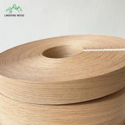 China Natural Wood White Oak Wood Edge Banding 0.45mm with 8% Moisture Content and Fleece-Backed for Furniture and Cabinets for sale