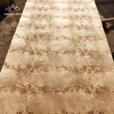 China Mappa Burl Veneer Poplar Burl Jointed Panel for Fancy Furniture Making for sale