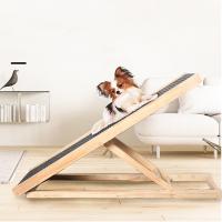China Solid Wood Adjustable Dog Ramp Four Levels 8kg Lightweight Bed Ramp for Dogs 100cm for sale