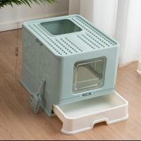 China Foldable Self Cleaning Cat Litter Box 49x39x40cm ABS Plastic Waterproof Splash Proof for sale