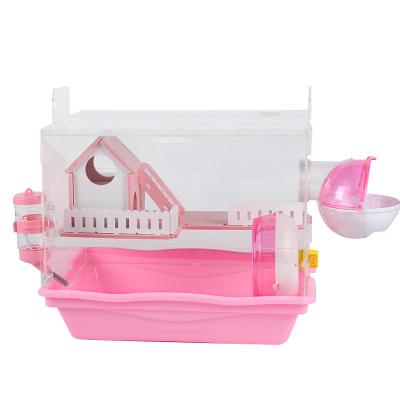 China Breathable Large Plastic Double Layer Hamster Cage 37mm Length for Small Pets for sale