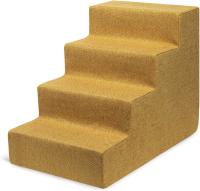 China OEM ODM Leather Cloth Surface Wooden Dog Steps for High Bed 3-5 Layers Fold Up for sale