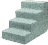China OEM ODM Leather Cloth Surface Wooden Dog Steps for High Bed 3-5 Layers Fold Up for sale