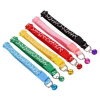 China Adjustable Nylon Reflective Cat Dog Collar with Bell Paw Print 45cm for sale