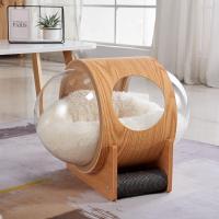 China Wooden Cat Dog Space Capsule Bed 60x40cm with Clear Acrylic Dome for sale