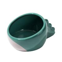 China Round Ceramic Pet Bowl Dinosaur Shape Anti Vomiting 13x7cm 400ml Dog Bowl for sale