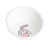 China Bamboo Stand Pet Ceramic Bowl 17x14x8.5cm 300ml Double Dog Bowl Set for sale