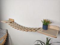 China Pine Wood Cat Bridge Shelf Wall Mounted DIY Modern Pet Furniture 50 lb Capacity for sale