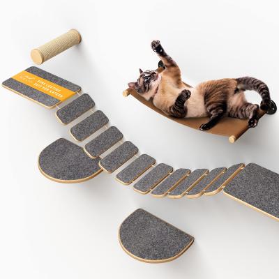 China 5 Piece Cat Climbing Wall Shelves Set Solid Wood Allergen Free 7.7 kg Pet Furniture for sale