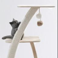 China Coconut Tree Solid Wood Cat Shelf Large Cat Climbing Frame 107*48*6cm Cat Scratching Post Cat Climbing Frame for sale