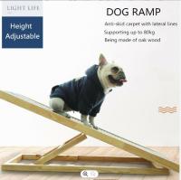 China Zoopollo 100 lb Foldable Wooden Dog Ramp Non Slip Carpet Pet Stairs for Bed Sofa for sale
