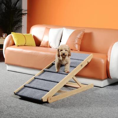 China Zoopollo 200lb Adjustable Dog Ramp 41.33in Non Slip Three Layers for High Bed Sofa Car for sale