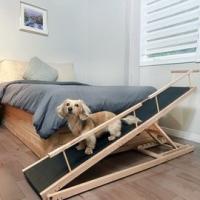 China Zoopollo 4 Height Adjustable Foldable Dog Ramp for Car Bed 60 cm Max Height for sale