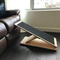 China Collapsible Height Adjustable Dog Ramp 100Lbs Capacity with 3 Layer Carpet Non-Slip Mat for sale