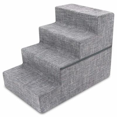 China Zoopollo 16 Inch Wide Nonslip Foam Pet Steps 3 Step 4 Step Dog Stairs for High Beds Sofa for sale
