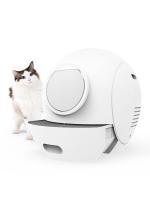 China Fully Enclosed Auto Scooping Self Cleaning Cat Litter Box UV Disinfection DC12V 5L for sale