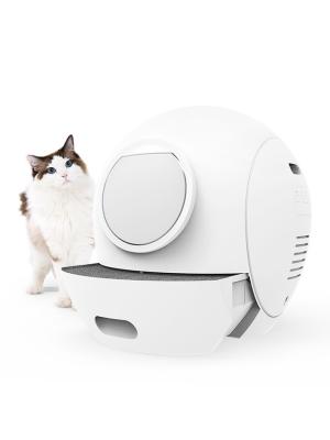 China Fully Enclosed Auto Scooping Self Cleaning Cat Litter Box UV Disinfection DC12V 5L for sale