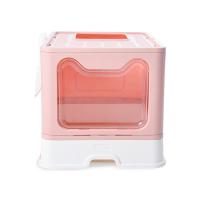 China ABS Portable Collapsible Top Entry Cat Litter Box 5L With Door for sale