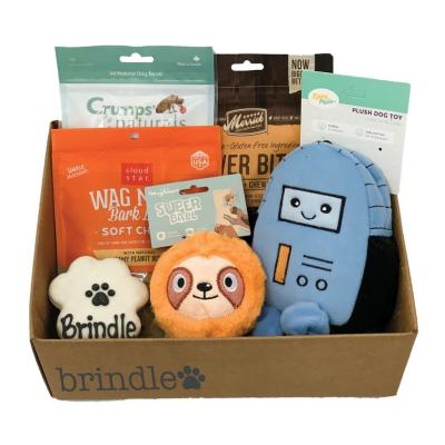China Personalized Dog Toy Gift Box with Yummy Treats Festive Holiday Themed 2 Toys 3 Treats for sale