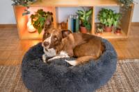 China Handmade Cotton Donut Anti Anxiety Dog Bed Orthopedic Pet Bed Large 27.6in for sale