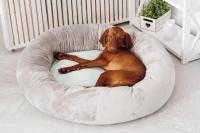 China Calming Donut Dog Bed 80cm 100cm Anxiety Relief Pet Bed with Removable Cover for sale