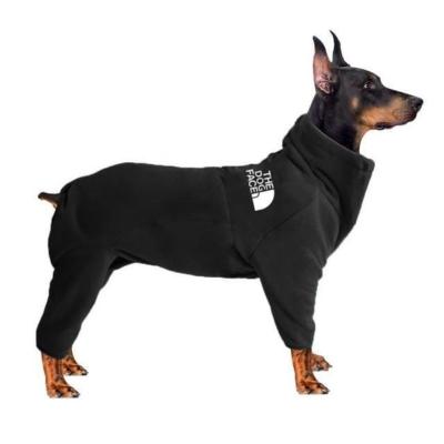 China Fleece Warm Dog Coat with Legs for Small to Large Breeds Black Red for sale