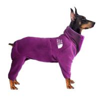 China Fleece Warm Dog Coat with Legs for Small to Large Breeds Black Red for sale