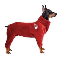 China Fleece Warm Dog Coat with Legs for Small to Large Breeds Black Red for sale