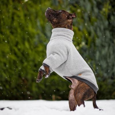 China 100% Polyester Raglan Dog Sweater for French Bulldogs Custom Fit Fleece Winter Coat for sale