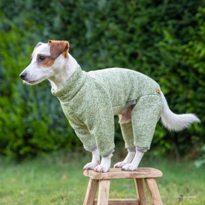 China Custom Knitted Fleece Dog Coat with Faux Fur Backing Warm Winter Overall Jacket for sale