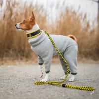 China Custom Knitted Fleece Dog Coat with Faux Fur Backing Warm Winter Overall Jacket for sale
