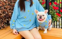 China Cat Dog Matching Pet Owner Set Smiley Face Embroidery Sweatshirt 2XL-4XL for sale
