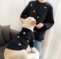 China Cat Dog Matching Pet Owner Set Smiley Face Embroidery Sweatshirt 2XL-4XL for sale