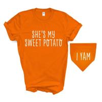 China Preshrunk Cotton Pet Owner Matching Set Shirt and Bandana 100 Cotton for sale
