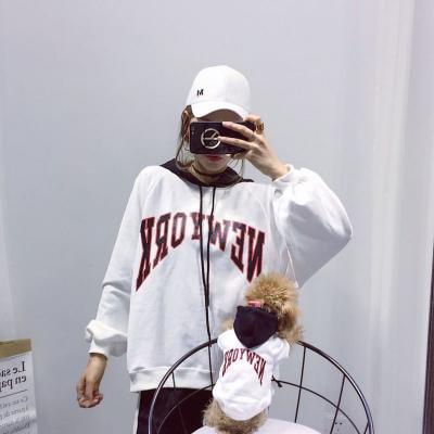 China Cotton Pet Owner Matching Sweatshirt Casual Fleece Set for Dogs 1-30kg for sale