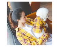 China Unisex Handsome Plaid Matching Pet Owner Set T Shirt Striped for sale
