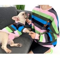 China Long Sleeve Rainbow Striped Matching Sweaters Dog And Owner Comfortable for sale