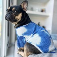 China Blue White Tie Dye Matching Pet Owner Sweater Set Breathable Waffle Knit S-2XL for sale