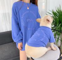 China Matching Pet Owner Sweatshirt Set Macaroon Color for French Bulldog Pug Boston Terrier 2XL-4XL for sale